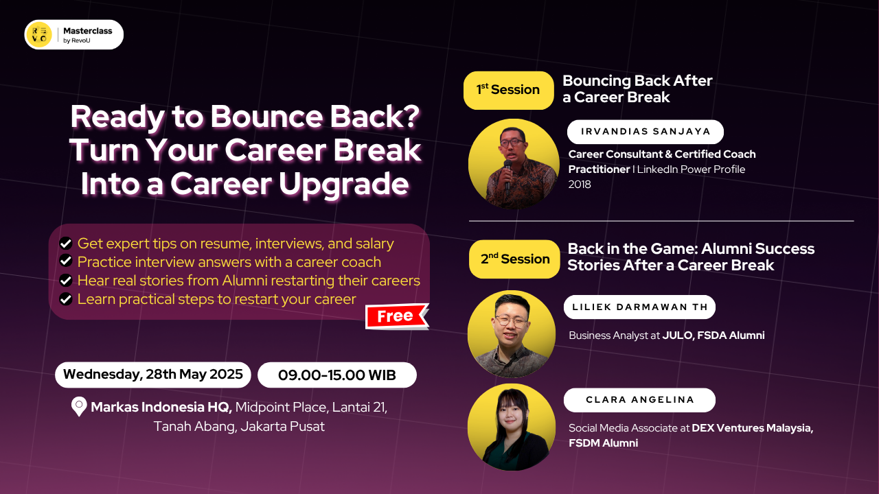 Offline Masterclass by RevoU | Ready to Bounce Back? Turn Your Career Break into a Career Upgrade
